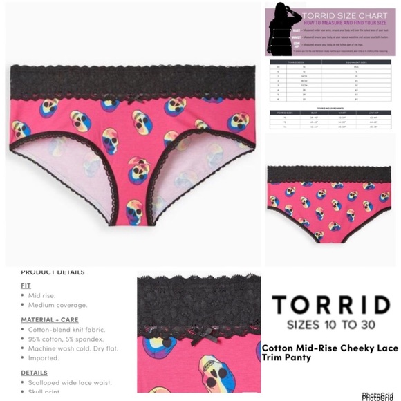 torrid | Intimates & Sleepwear | Torrid 6 Plus Size Pink Skull Lace ...